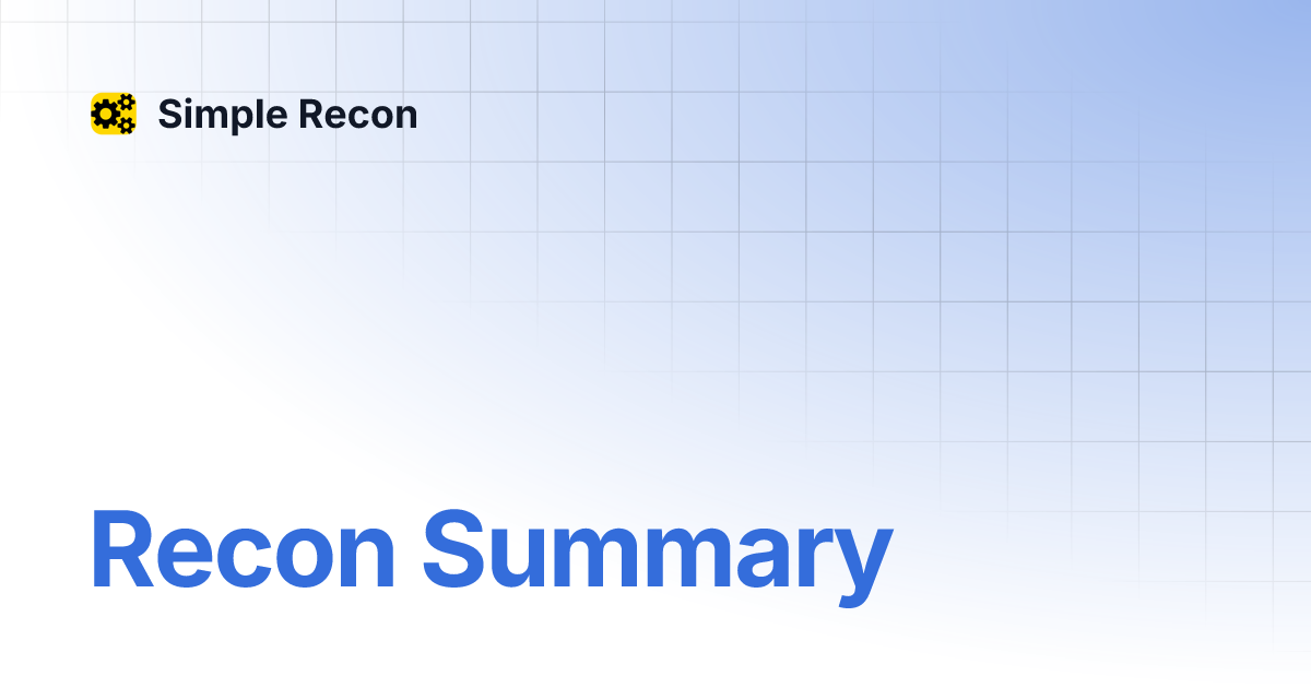 Recon Summary | Simple Recon